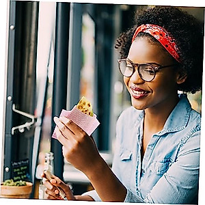 BESTonZON 100pcs Sheets Sandwich Wrapping Paper Burger Wrappers Food Wrappers Wraps for Packing French Fries Wraps Oil Absorption Oil Paper Baking Paper Delicatessen Wood Pulp