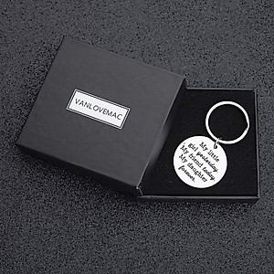 Daughter Keychain Gift from Father Mother for Bride Adult Daughter Little Girl Birthday Wedding Valentine Day Graduation Christmas Dad Mom Gifts for Women Teen Teenage Key Ring Jewelry