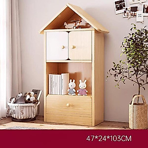 QDLZLG Bookshelf Picture Book Rack Floor-to-Ceiling Simple Home Living Room Bedroom Toy Storage Rack Against The Wall ( Color : E , Size : 47*24*103cm )