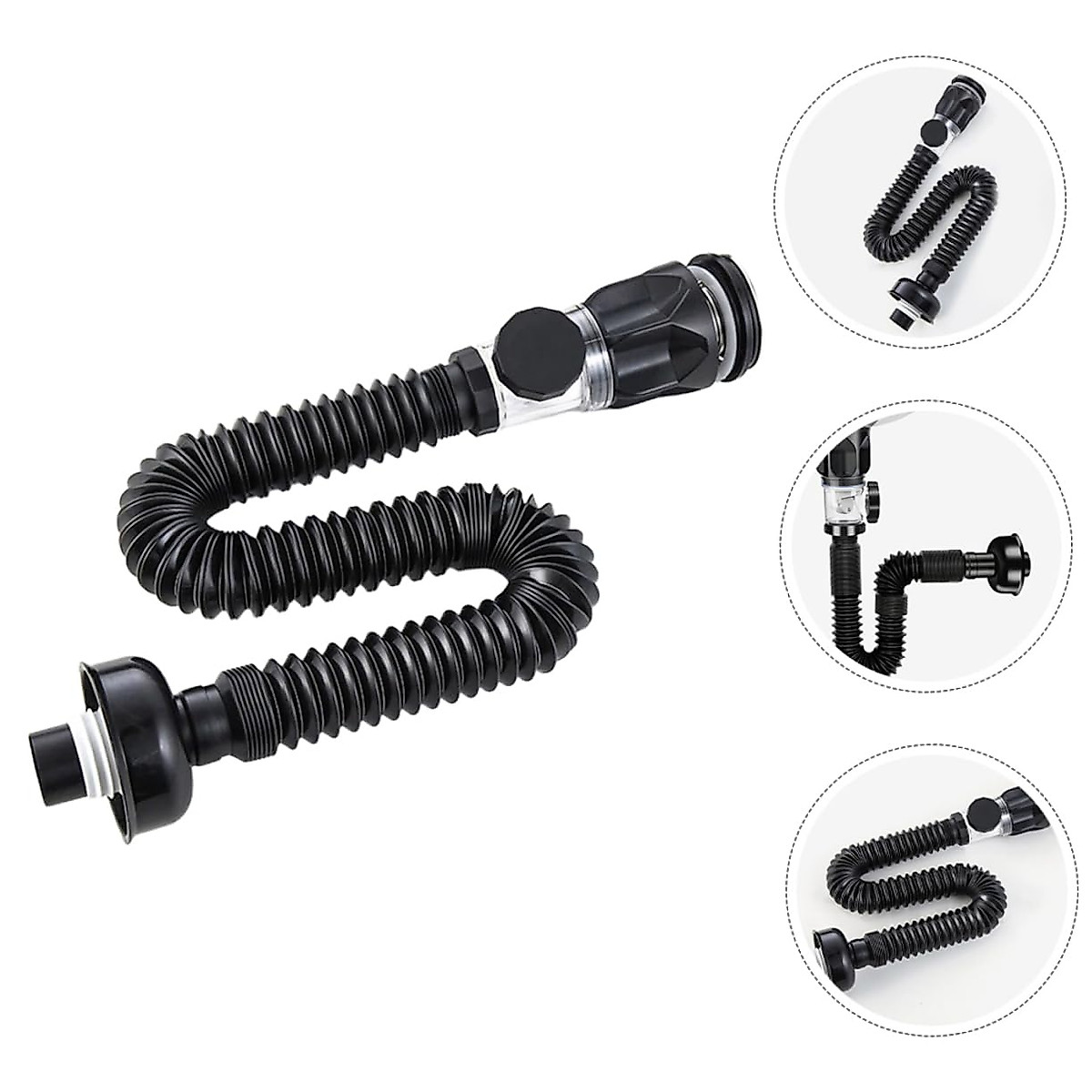 ORFOFE Sewer Drain Bathroom Sink Drain Kit Kitchen Sink Drain Tail Flexible Drain Sink Parts Sink Extension Drainage Drain Sewer Stainless Steel Components