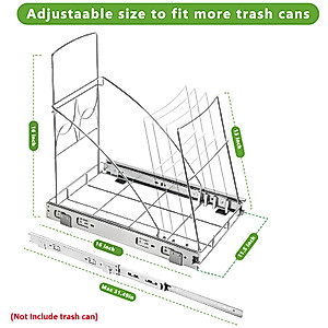 Haootadiy Pull Out Trash Can Under Cabinet, Under Sink Trash Can Sliding Under Mount Kitchen Trash Can for 7-11 Gallon/28-44 Qt Trash Cans (Trash Can Not Included)