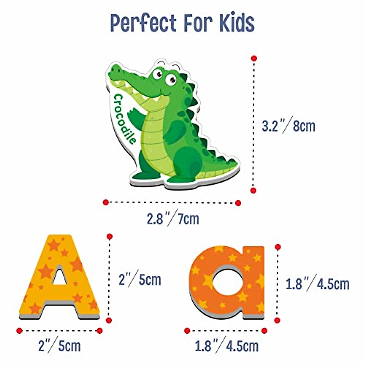 78 Magnetic Alphabet, 26 Uppercase, 26 Lowercase Letters & 26 Object Patterns, Adorable Animal Alphabet ABC Fridge Magnets Educational Letter Spelling Learning Toys Set for Toddlers 3 4 5 Years Old