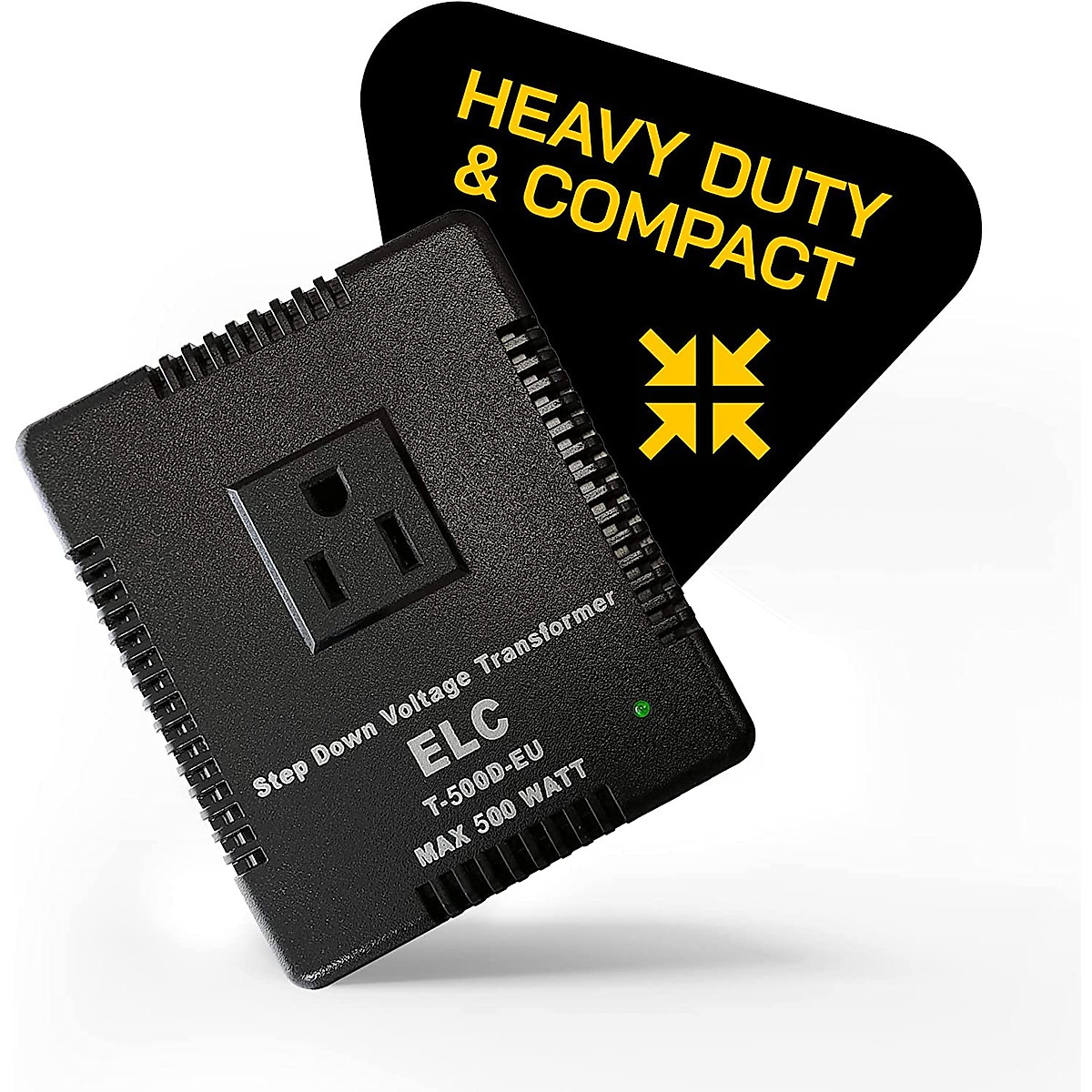 ELC 500-Watt Voltage Converter - Step Down - 220v to 110v / 240v to 120v Travel Power Converter - for Hair Straightener, Hair Dryer, Laptops and Chargers, CE Certified [3-Years Warranty]