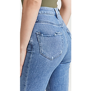 PAIGE Women's Ultra High Rise Cindy Distressed Jeans