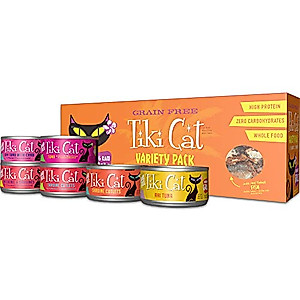 Tiki Cat Grill, Tuna & Crab Surimi, High-Protein and 100% Non-GMO Ingredients, Wet Whole Foods Cat Food for All Life Stages, 2.8 oz. Cans (Case of 12)