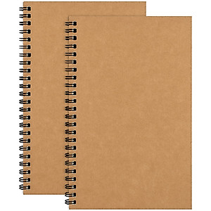 LABUK 2pcs Unlined Spiral Notebook, Blank Sketch Book Pad, Sketch Book, A5 Soft Cover Drawing Book Diary Memo Notepads, 100 Pages/ 50 Sheets, 8.2 x 5.5 Inches, for Gifts School Supplies