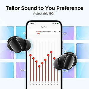 1MORE Omthing AirFree Buds, Wireless Earbuds Bluetooth 5.3 Headphones, 44 Hours Playtime, 8mm Dynamic Driver, Adjustable EQ Modes, Smart Noise Cancellation, Black