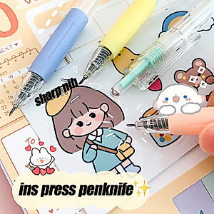 Cartoon Pattern Student Utility Knife Pen,Utility Knife Pen,Pen Utility Knife,Craft Cutting Tool Paper Pen,Student Utility Knife Pen,Art Utility Knife Pen (1 SET)