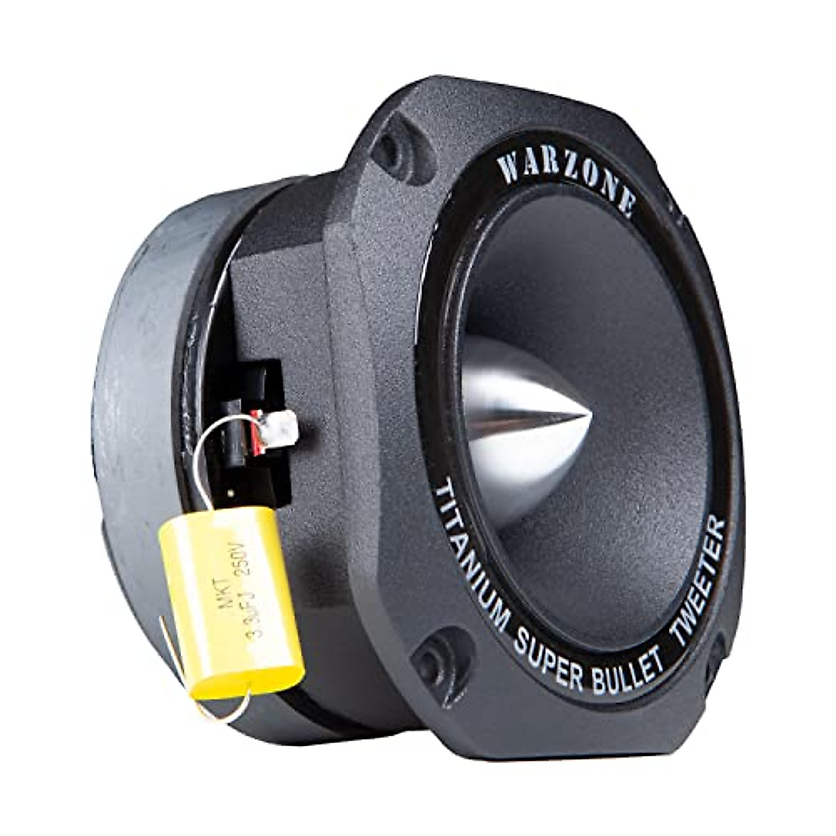 Gravity 2X WZ50TW 1500W Heavy Duty Titanium Super Tweeter Loud Speaker 4-Ohms for Car, Van, ATV, Motorcycle, and Competition (Pair) (Black)