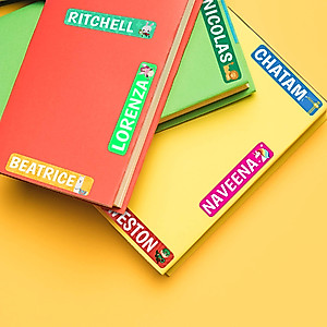 Lovable Labels Personalized Labels for Kids (45 Labels) - Waterproof Dishwasher Safe Peel and Stick Labels are Great for School Supplies Daycare Camp Bottles (Designer Series Lattice)