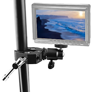 SLOW DOLPHIN Photography Super Clamp with Camera Clamp Mount Ball Head Clamp and Mini Ball Head Hot Shoe Mount Adapter with 1/4'' -20 Tripod Screw for Monitor, LED Lights, Flash Light,Microphone