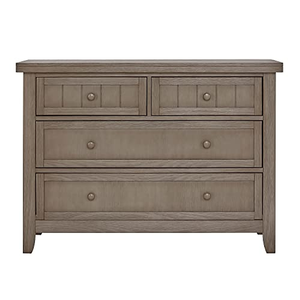 Dream On Me Maple Double Dresser I Kids Bedroom Dresser I Four Drawers Dresser I Farmhouse Modern, Oak Grey