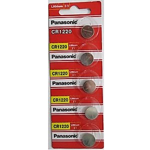 Panasonic CR1220 3 Volt Lithium Coin Battery (5 Batteries)