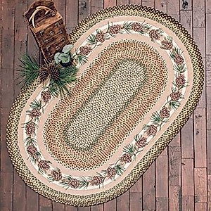 BLACK FOREST DECOR Pinecone & Needles Braided Rug - 3 x 5