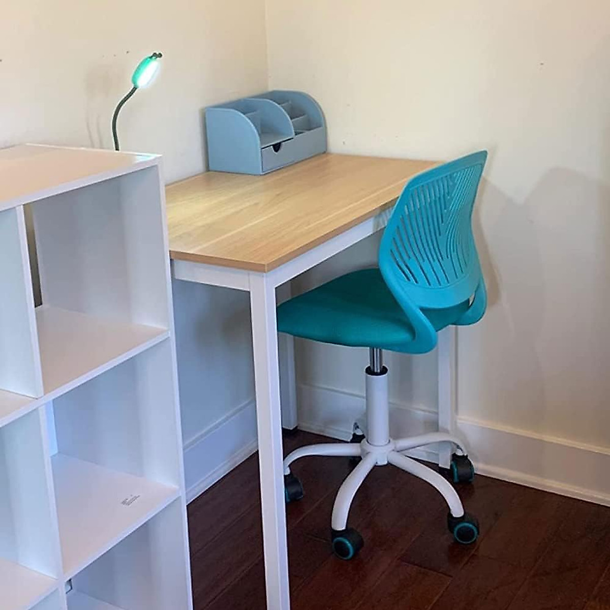 CROSSDESIGN Computer Desk Wood Office Table, Modern PC Laptop Notebook Study Writing Table for Home Office Workstation (47.2'' Oak Color)