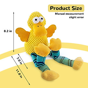 TOTARK Squeaky Dog Plush Toys, Durable Stuffed Dog Chew Toys for Puppy Teething, Interactive Soft Duck Dog Toys with Activity Legs & Squeaker for Small Medium Large Dogs
