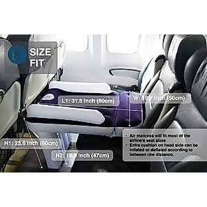 BleuWhisk Inflatable Toddler Travel Bed - Airplane Bed for Kids, Airplane Seat Extender for Kids - Plane Bed for Toddler Baby Air Mattress, Toddler Blow Up Bed with Sides Pump and Belt, Kids Aero Bed