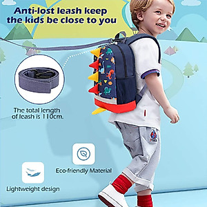 Cosyres Toddler Backpack Dinosaur Preschool for Boys Girls with Leash Chest Strap,Toddler Rucksack Kids School Bag for Boys 3-5 Years 33x10x27cm/13x3.9x10.6in