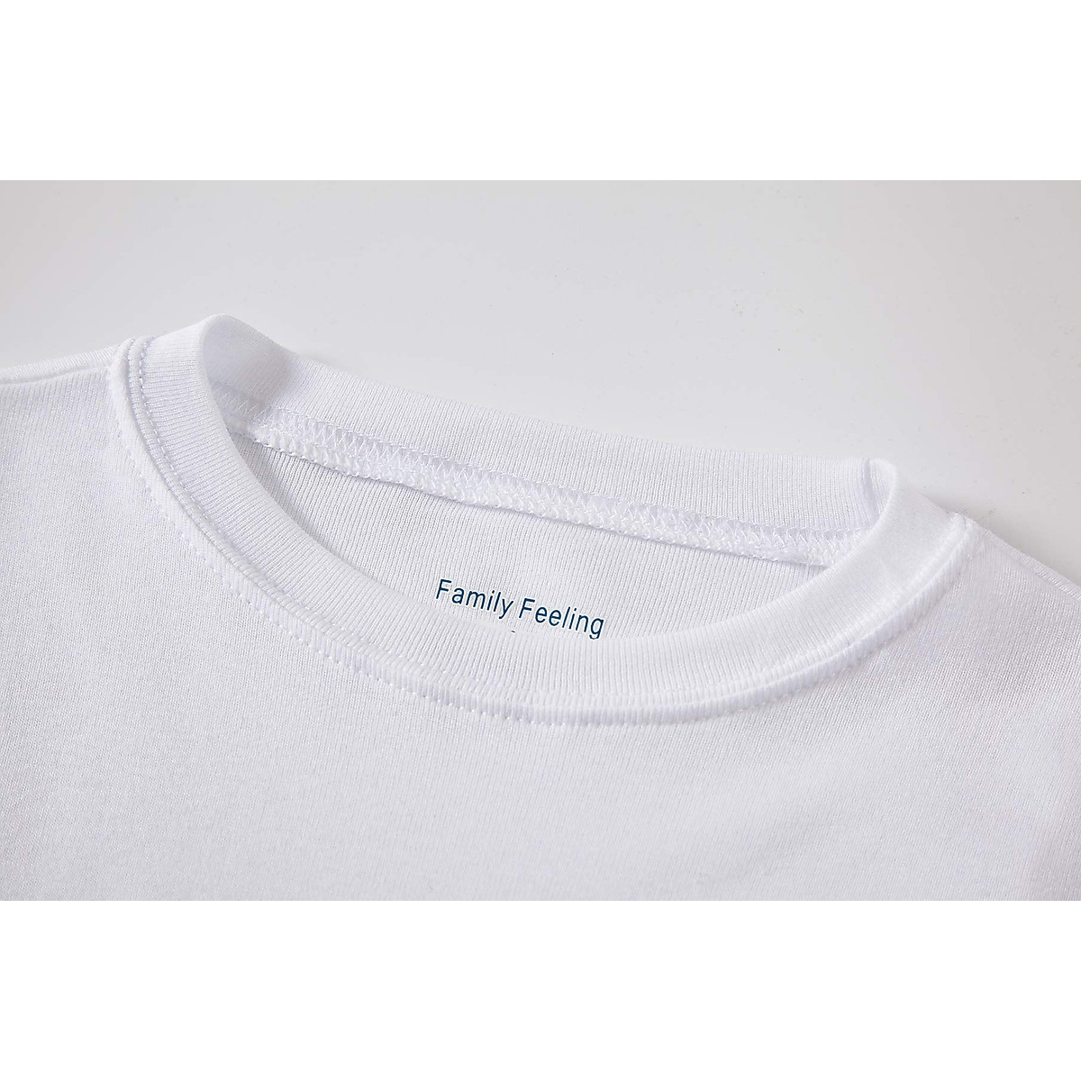 Family Feeling Boys Girls Kids Pajamas Solid Colors 2 Piece Pajama Set Cotton White Size 5