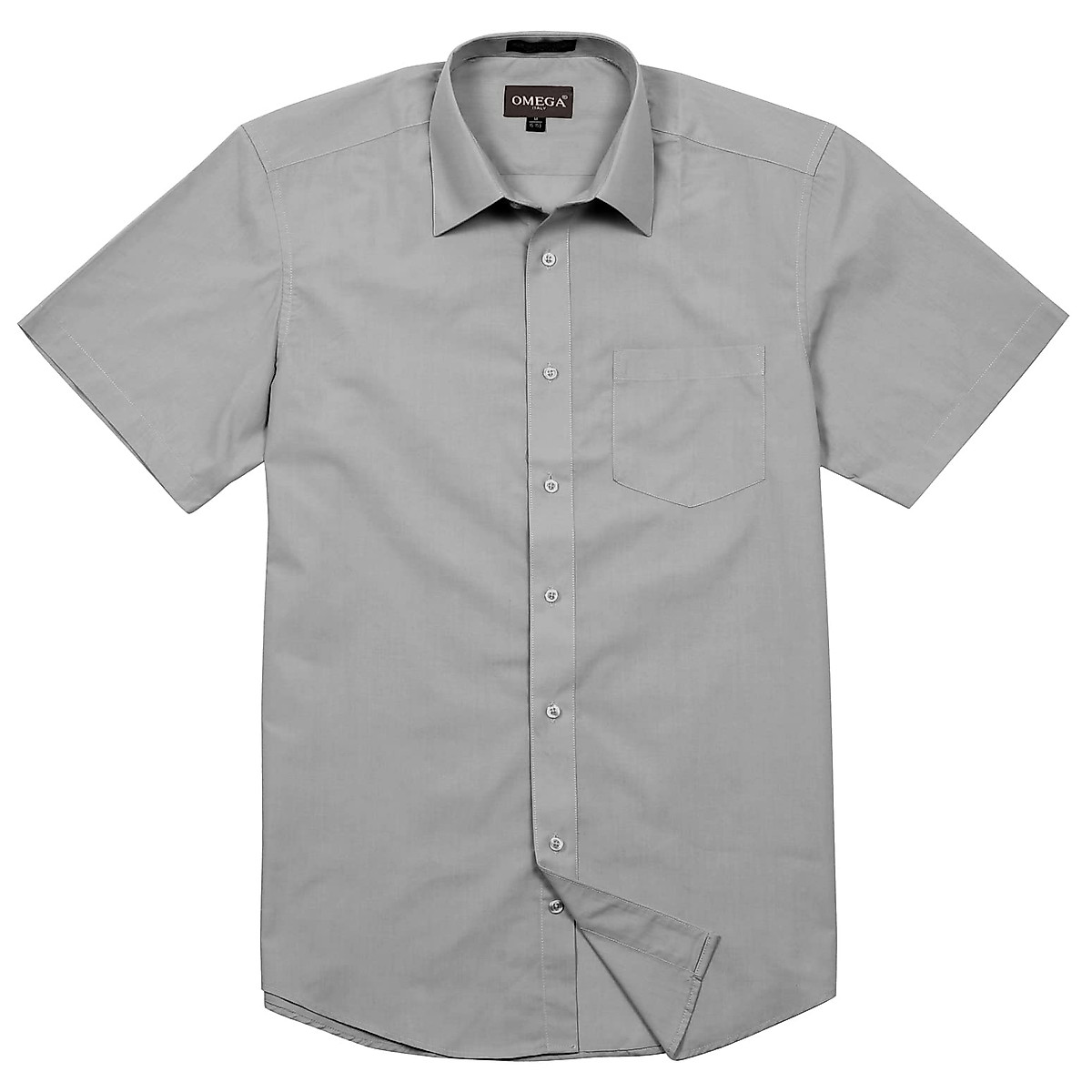 OmegaTux Mens Short Sleeve Solid Color Dress Shirts Apple Green