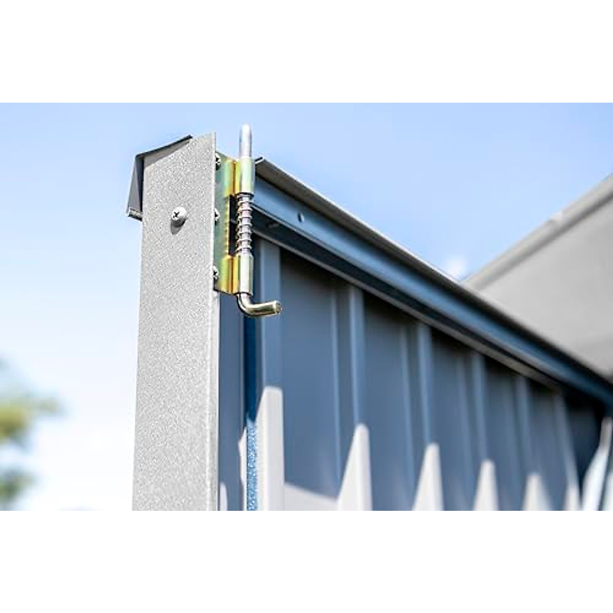 Arrow Shed Elite 8' x 6' Outdoor Lockable Steel Storage Shed Building, Cool Grey