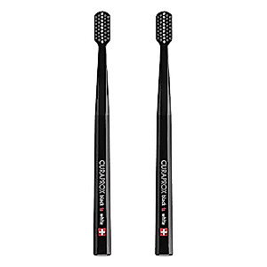 Curaprox Black is White Duo, Ultra-Soft Toothbrush, Black and White, Pack of 2