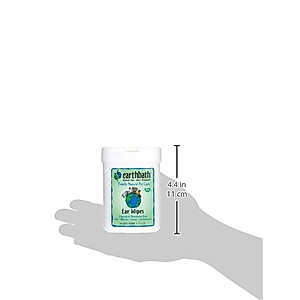 earthbath, Dog Ear Wipes - Gentle Dog Ear Cleaner, Best Pet Wipes for Dogs & Cats, Made in USA, Cruelty-Free Dog Wipes, Keep Your Pet's Ears Naturally Clear & Infection Free - 25 Count (2 Pack)