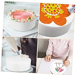 Ciieeo 5pcs Foam Disc Polystyrene Cake Dummies Foam Cake Model Foams Cake Tray Arts and Crafts for Kids Cake Making Training Supplies Foam Decorative Items Manual White Child
