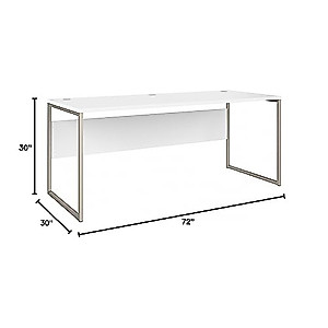 Bush Business Furniture Office Table with Open Metal Leg Design and Privacy Panel | Hybrid Large Computer Desk for Home Office | 72Wx30Lx30H