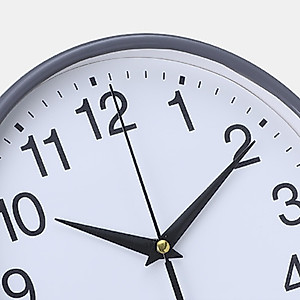 AOKID Trendy Wall Clock Round Wall Clock Simple Style High-Precision Battery Operated Easy-to-Read Non-Ticking Quartz Clock for Wall Decor Wall Clock Grey