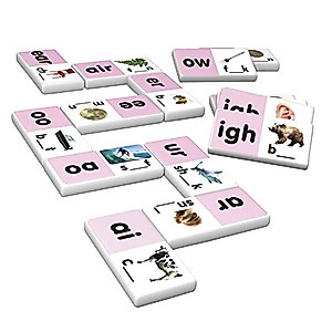 Junior Learning Long Vowel Dominoes Educational Action Games, Multi (JL495)