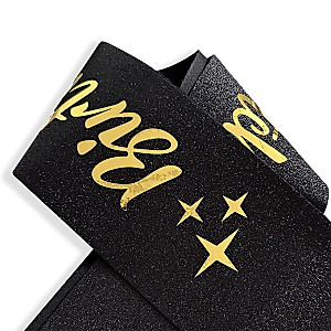 LATFZ 'Birthday Bitch' Sash, Crown Tiara & Party Supplies Kit - Black Glitter Sash, Women's Birthday Gifts