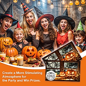 Beshoul Halloween Scratch Off Cards (50 Pack), Halloween Scratcher Tickets, Spooky Party Game for Wedding Baby Shower Birthday Supplies Decorations - A01