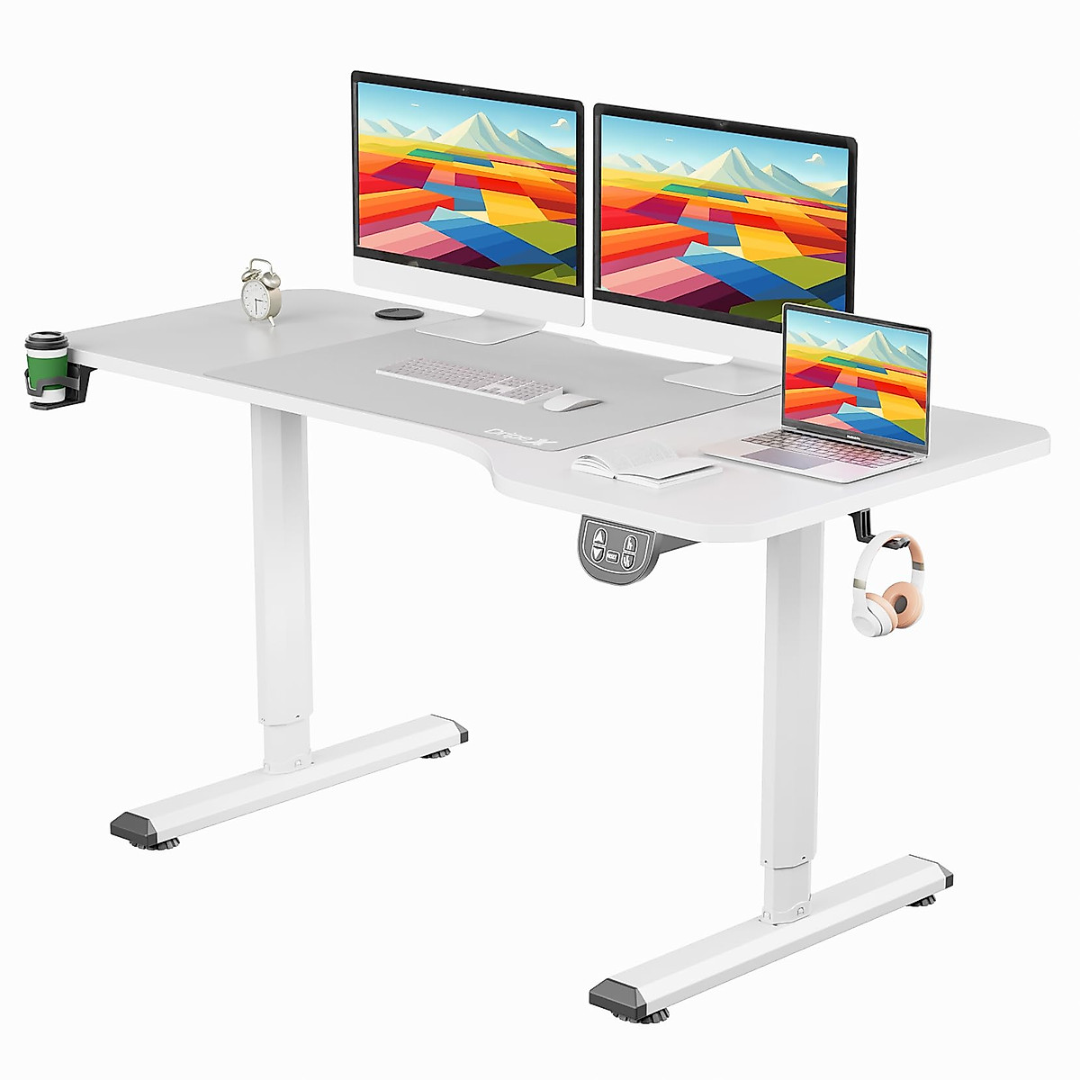 Dripex Adjustable Electric Standing Desk 1, 63 inch, White