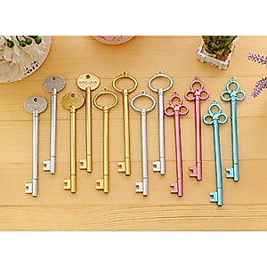 20 Pieces Novelty Key Style 0.5 mm Gel Ink Pen, Magnolora Creative Office Stationary School Supplies Fine Point Ballpoint Black Ink Gel Pen, Random Color