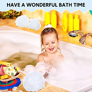 50 Pack Loofah Sponge Bath Sponge Shower Loofah Mesh Shower Ball Bath Pouf Wash Body Puff for Women Men, 30 g (White)