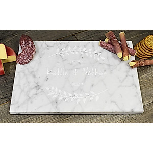 Brew City Engraving - Personalized Custom Engraved Marble Stone Charcuterie Serving & Pastry Board/Tray - Black, White or Tan
