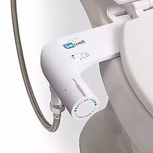 Waterpik BeWell Bidet Attachment BDT-001 Non-Electric Water Spray Angle and Adjustable Pressure, Self-Cleaning, Easy DIY Installation Toilet Seat Sprayer, White