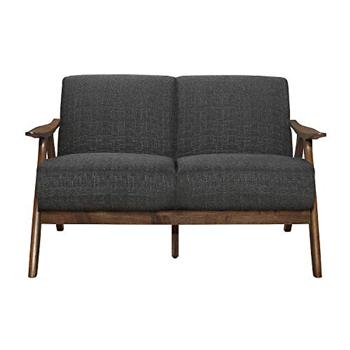 Lexicon Elle Fabric Loveseat, Dark Gray