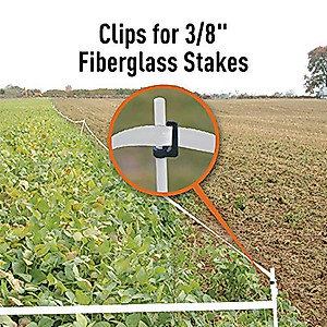 Messina Wildlife CLI-039 3/8-Inch Clips for Deer Repellent Fiberglass Stakes - 30 Pack, Black