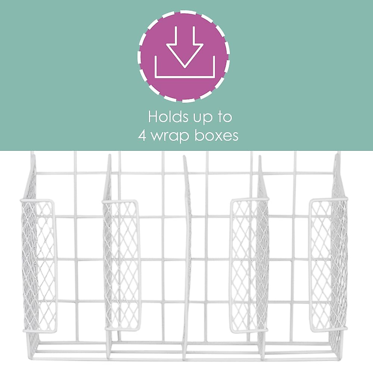 Home Basics Organizer Rust Resistant, Perfect for Food Storage, Silver Foil, Wax Paper, Sandwich Bags, Plastic Wrap-Mounts