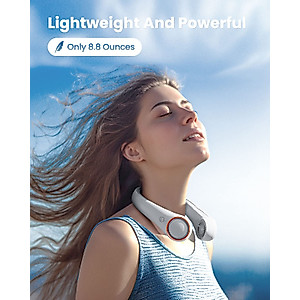 Gaiatop Portable Neck Fan, Rechargeable Hands Free Bladeless Portable Mini Fans, 3 Speeds 72 Air Outlet, Free Adjustment Personal Wearable Neck Fan Suitable for Traveling Office White