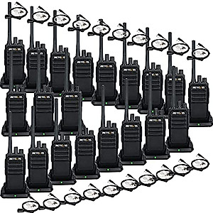 Retevis RT17 Walkie Talkies with Earpiece and Mic,Handheld 2 Way Radio Rechargeable,Portable Two Way Radios Long Range,VOX Handsfree for Adults School Business Construction Warehouse(20 Pack)