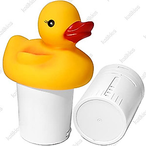 Pool Dispenser Duck Design Ajustable as a Spa Chlorinator Large Capacity Floating Chlorine Dispenser Duck for Indoor & Outdoor Swimm Yellow