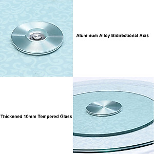 24 Inch Lazy Susan Turntable, Turntable for Dining Room Table, Glass Lazy Susan Turntable, Round Tabletop Rotating Tray, for Home