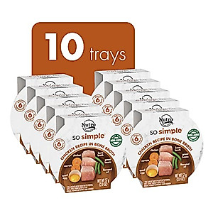Nutro So Simple Meal Complement Wet Dog Food Chicken Recipe in Bone Broth, 2 oz. Tubs, Pack of 10