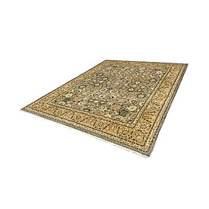 Noori Rug Hand Knotted Area Rug 8'1" x 10'4" Gray/Gold