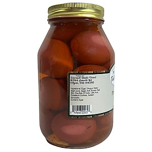 Redhawk Farms Pickled Beet Eggs - Beet Juice & Fresh, Whole Eggs, Pickled & Jarred For Freshness - Gluten Free & Non-GMO - (32 Oz)