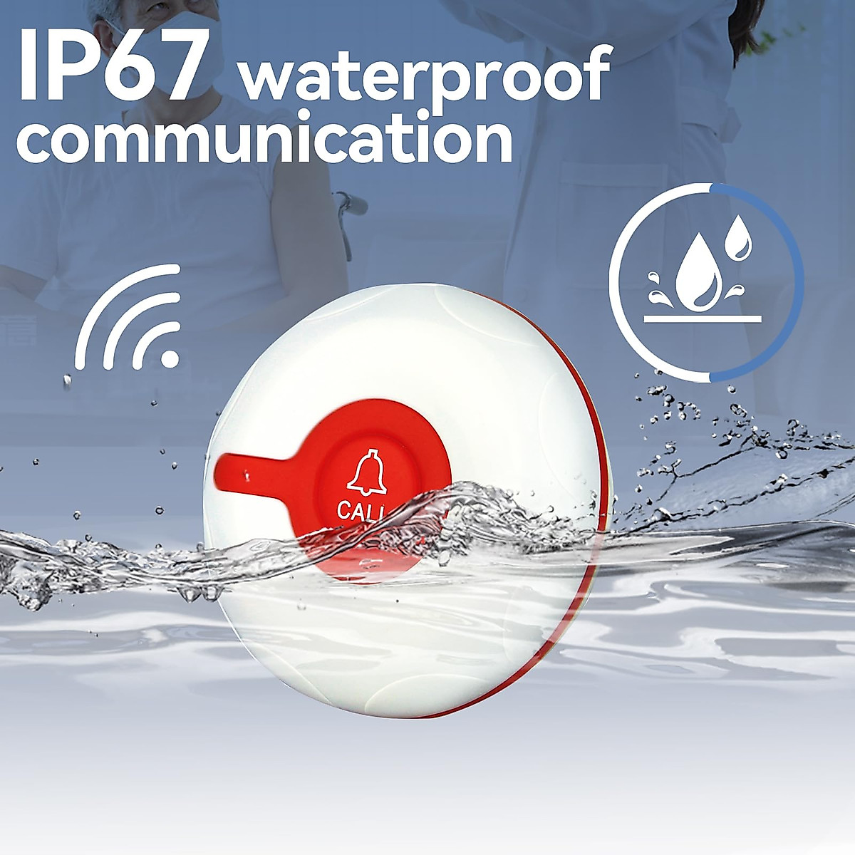 Retekess T114 Caregiver Pager,Wireless Calling System,15 Level Volume,10 Waterproof Alert Call Buttons for Clinic,Hospital,Nurses Station