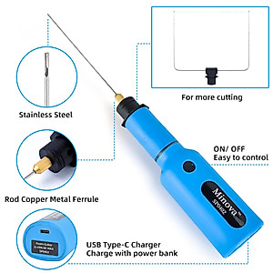 MINOVA 4 in 1 Cordless Hot Wire Foam Cutter 8V/2.0 Ah Built-in Battery Powered USB-C Charging Styrofoam Cutter Kit Luxury Foam Cutting Tool Foam Carving Tools